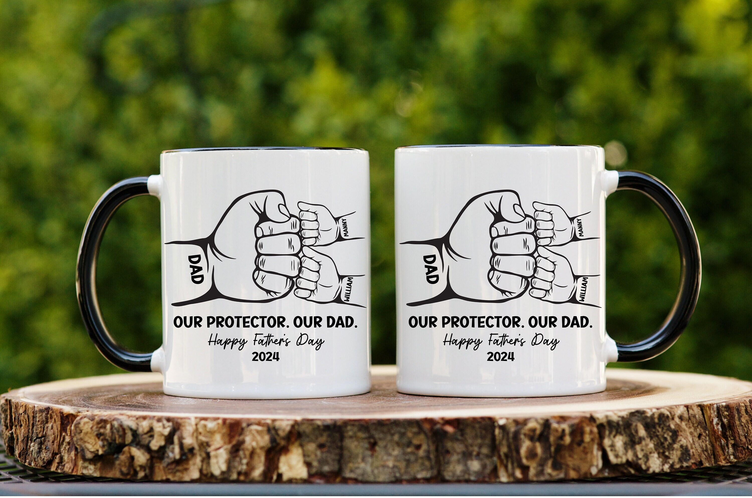Father's Day Mug With Kids Names Custom Dad Mug Fist Bump Mug New Dad ...