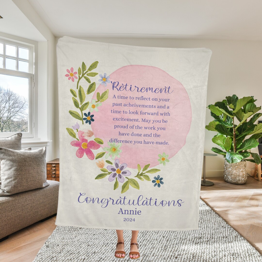 Retirement Gift Personalized Blanket for Retiring Boss Coworker Friend ...