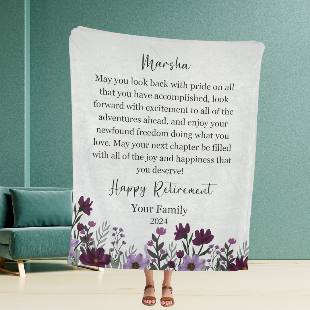 Personalized Retirement Blanket for Women Retired Boss Gift for ...