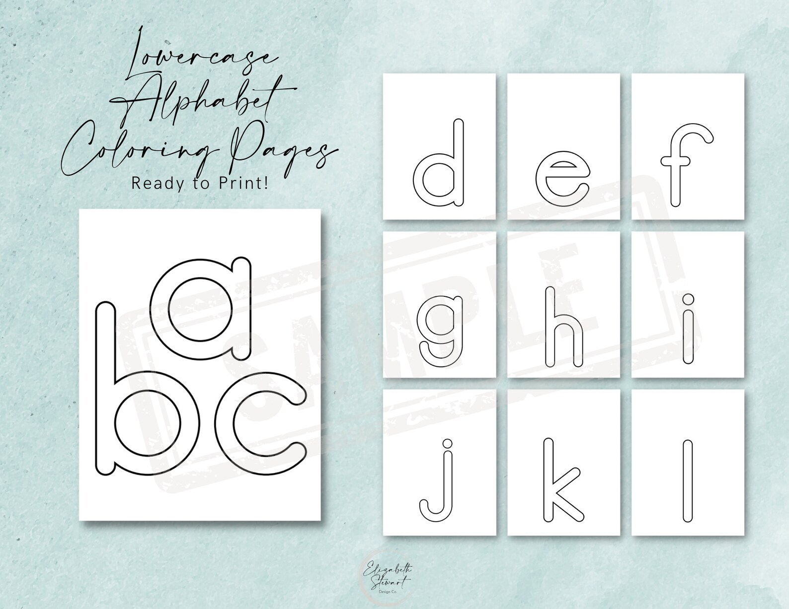 Lowercase Alphabet Letters Printable Coloring Pages - Etsy