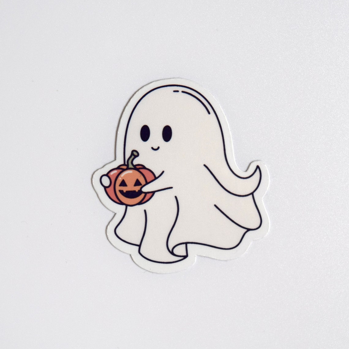 Flower Ghost Sticker | Cute Halloween Ghost Sticker for Laptop, Phone ...