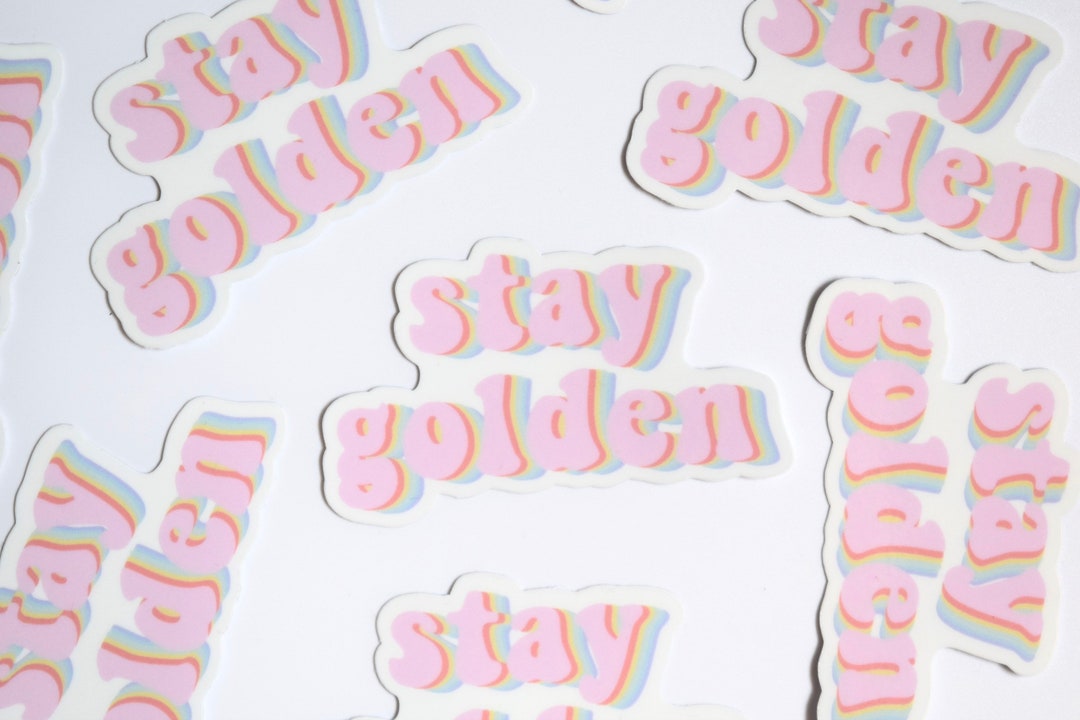 Stay Golden Sticker Positivity Quote Vinyl Sticker for Laptop, Notebook ...