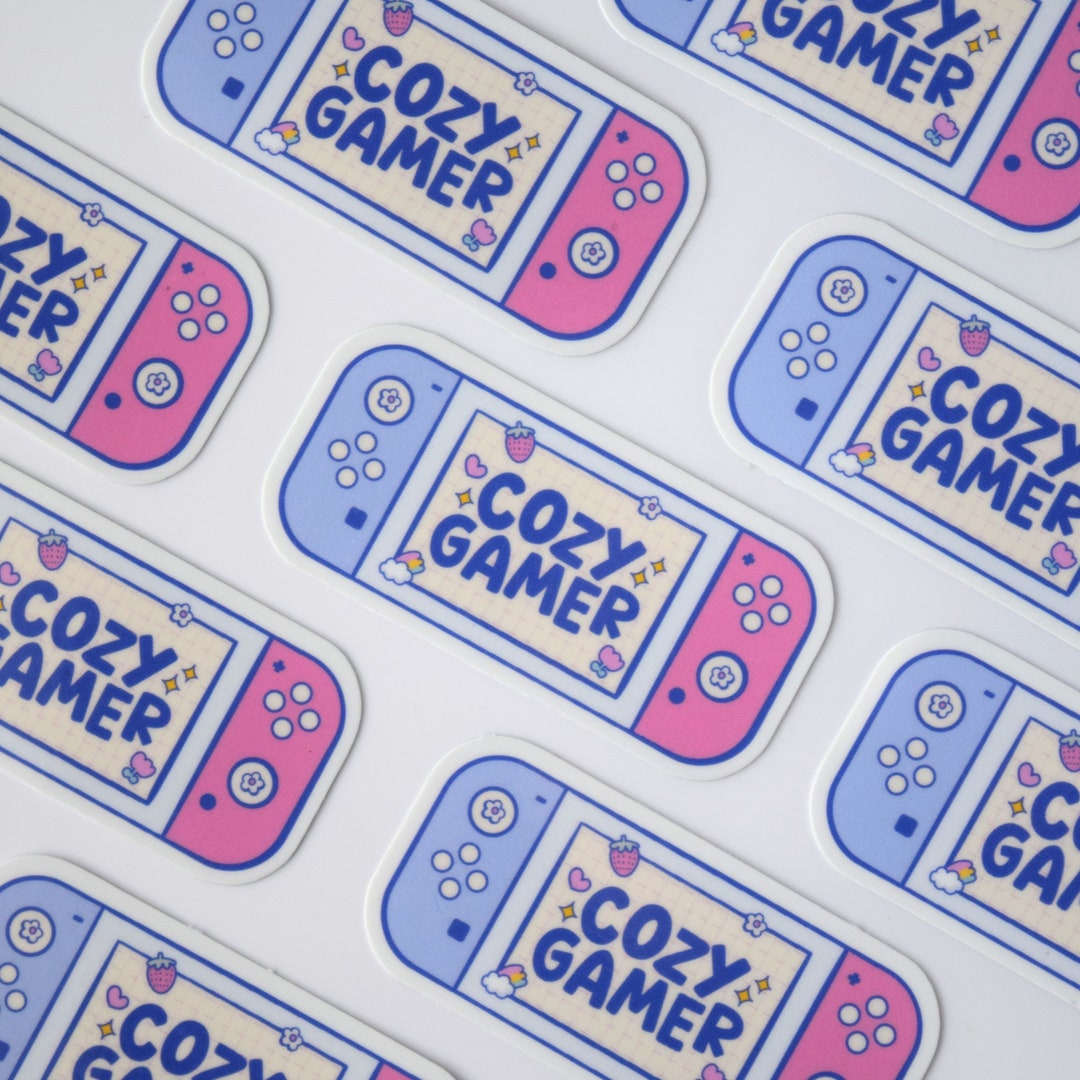 Cozy Gamer Sticker | Cute Gamer Girl Sticker for Laptop, Phone Case ...
