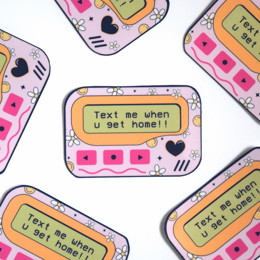 Text Me When U Get Home Sticker | Funny Cute Sticker for Laptop, Phone ...