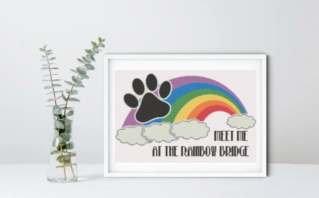 Meet Me at the Rainbow Bridge Cross Stitch Design - Etsy