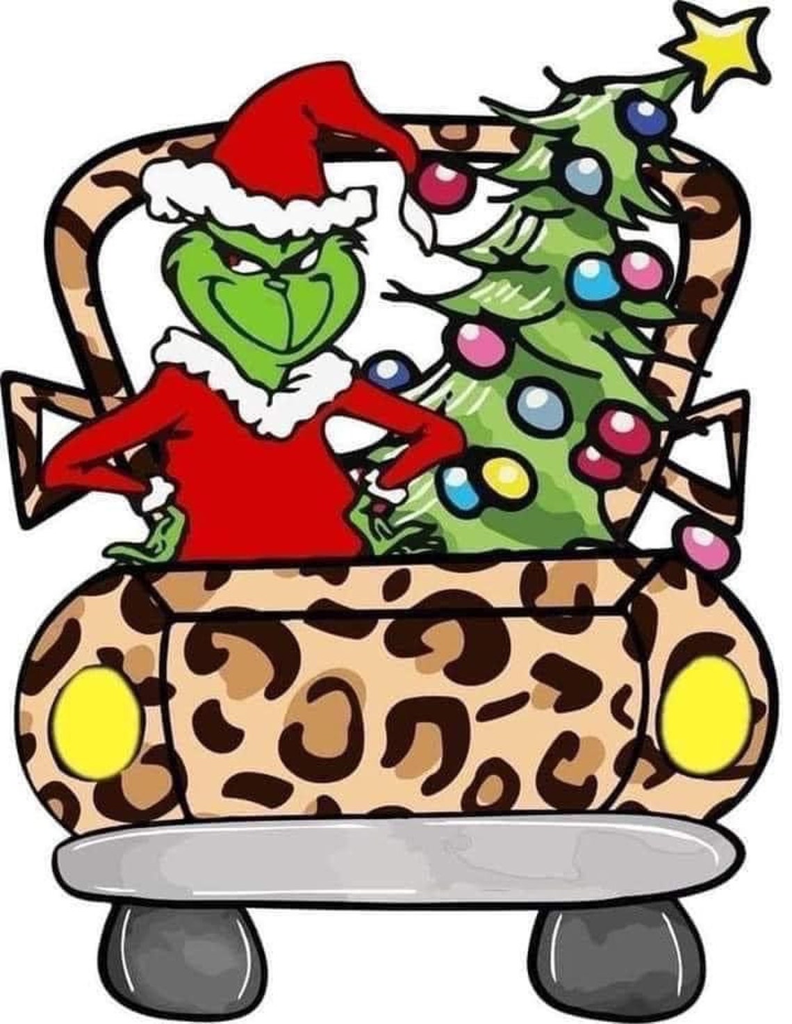 Grinch Leopard Print Truck - Etsy