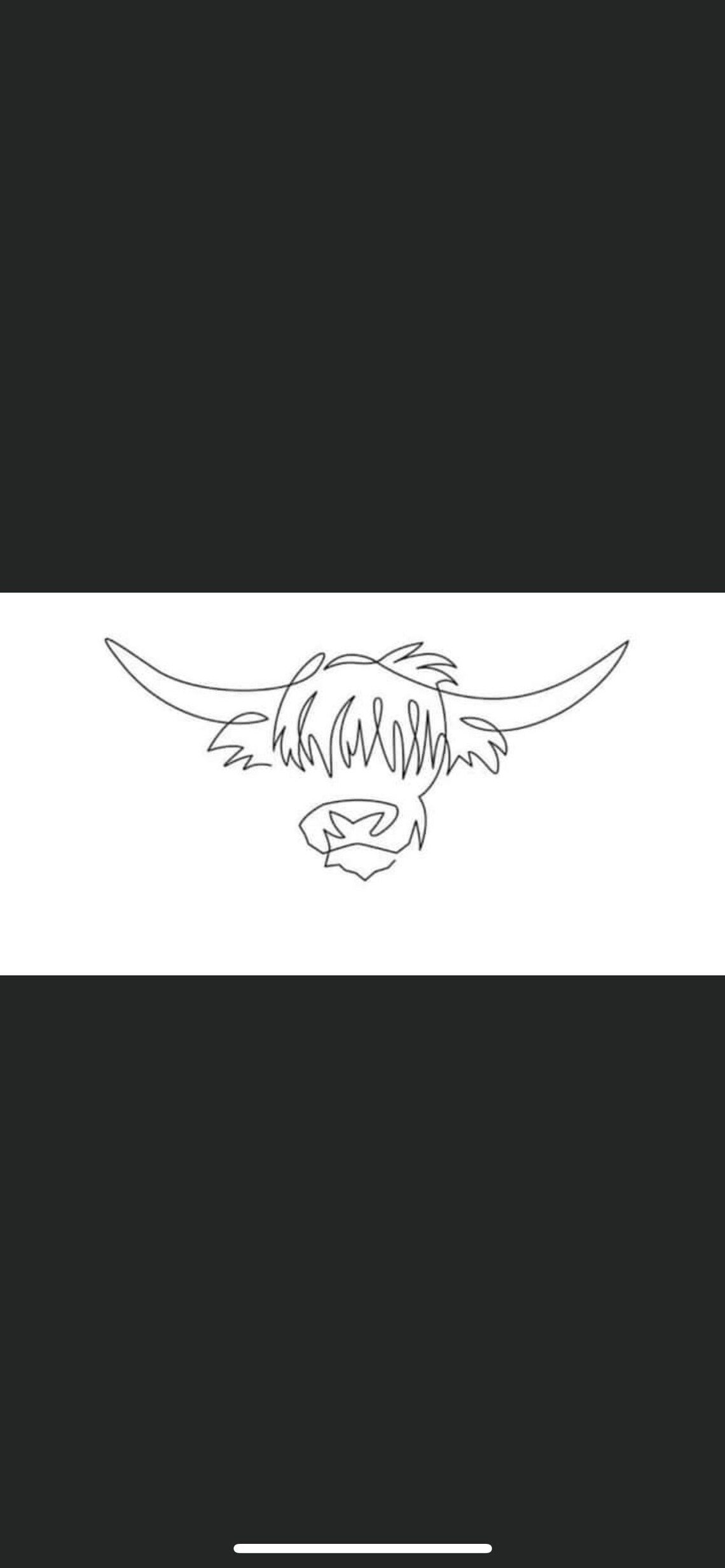 Highland Cow Outline - Etsy