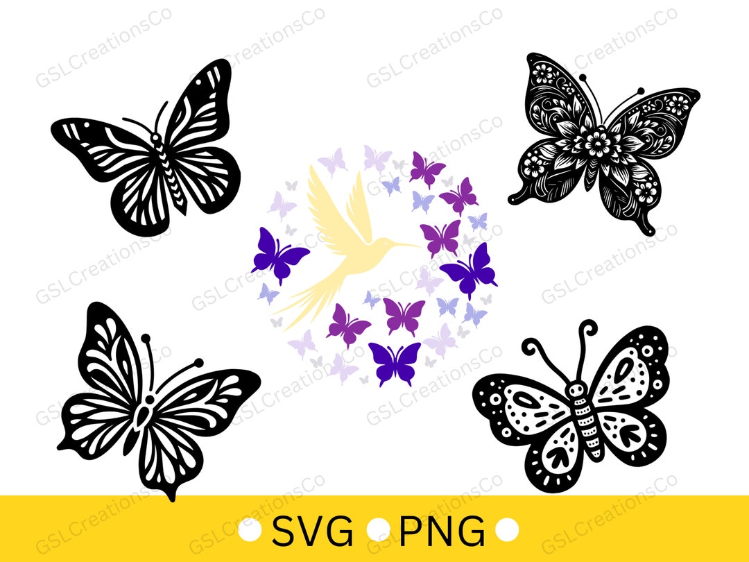 Digital Butterfly SVG Bundle: Multi-purpose Designs for DIY Projects - Etsy
