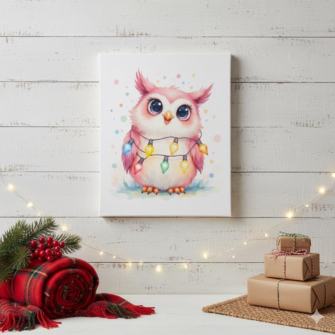Christmas Owls Clipart Set | 8 Pngs Cute Owl Christmas Animals ...