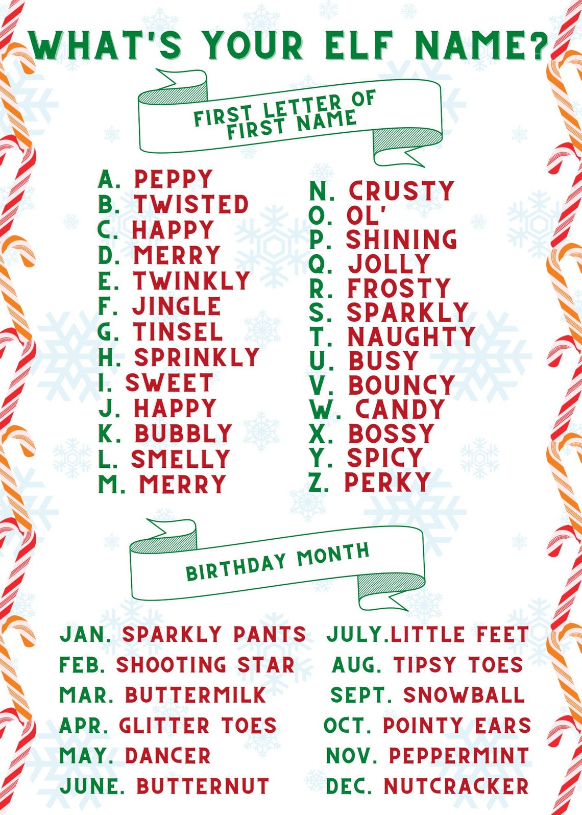 What is Your Elf Name? Download and Print! - Etsy