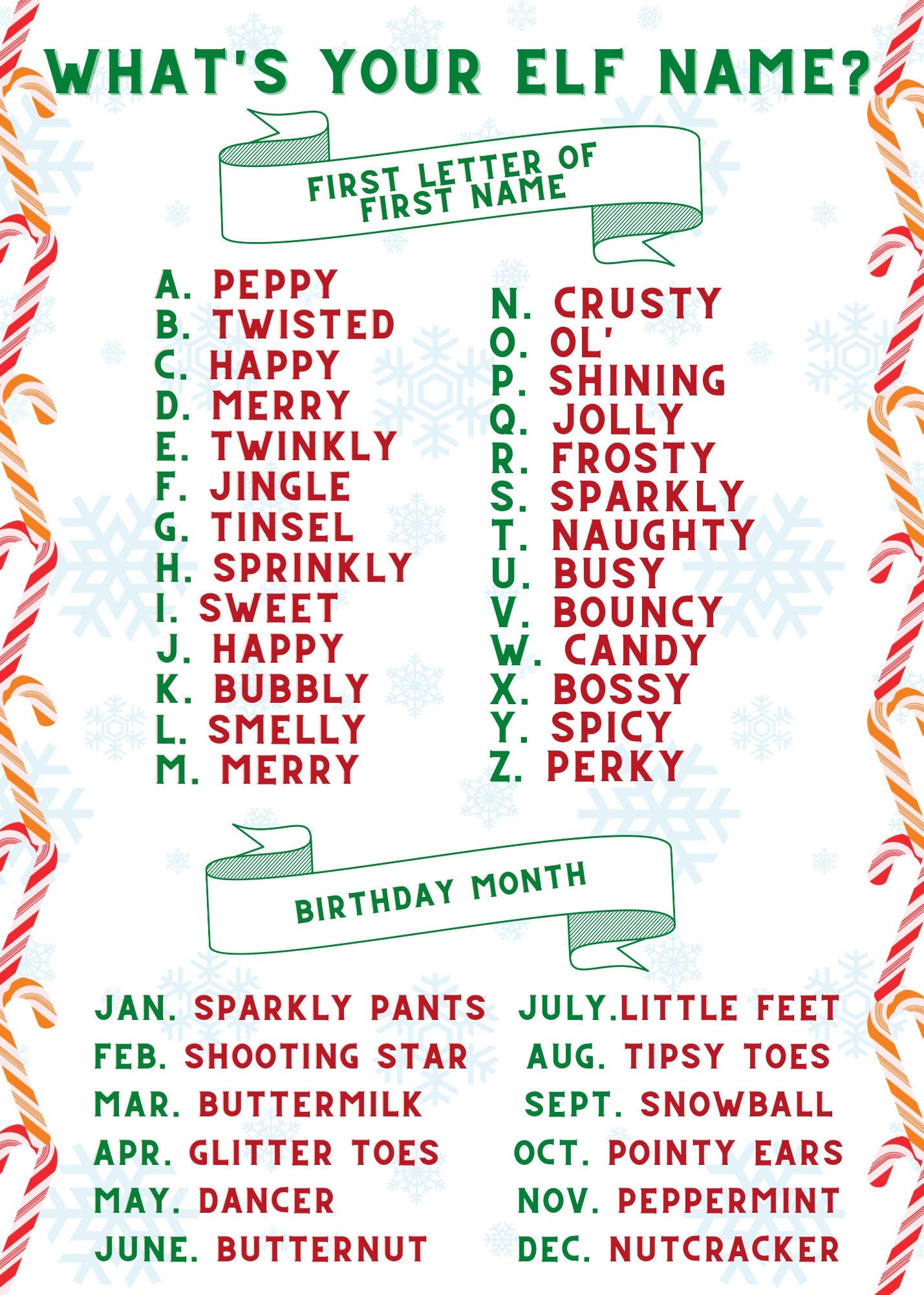 What is Your Elf Name? Download and Print! - Etsy