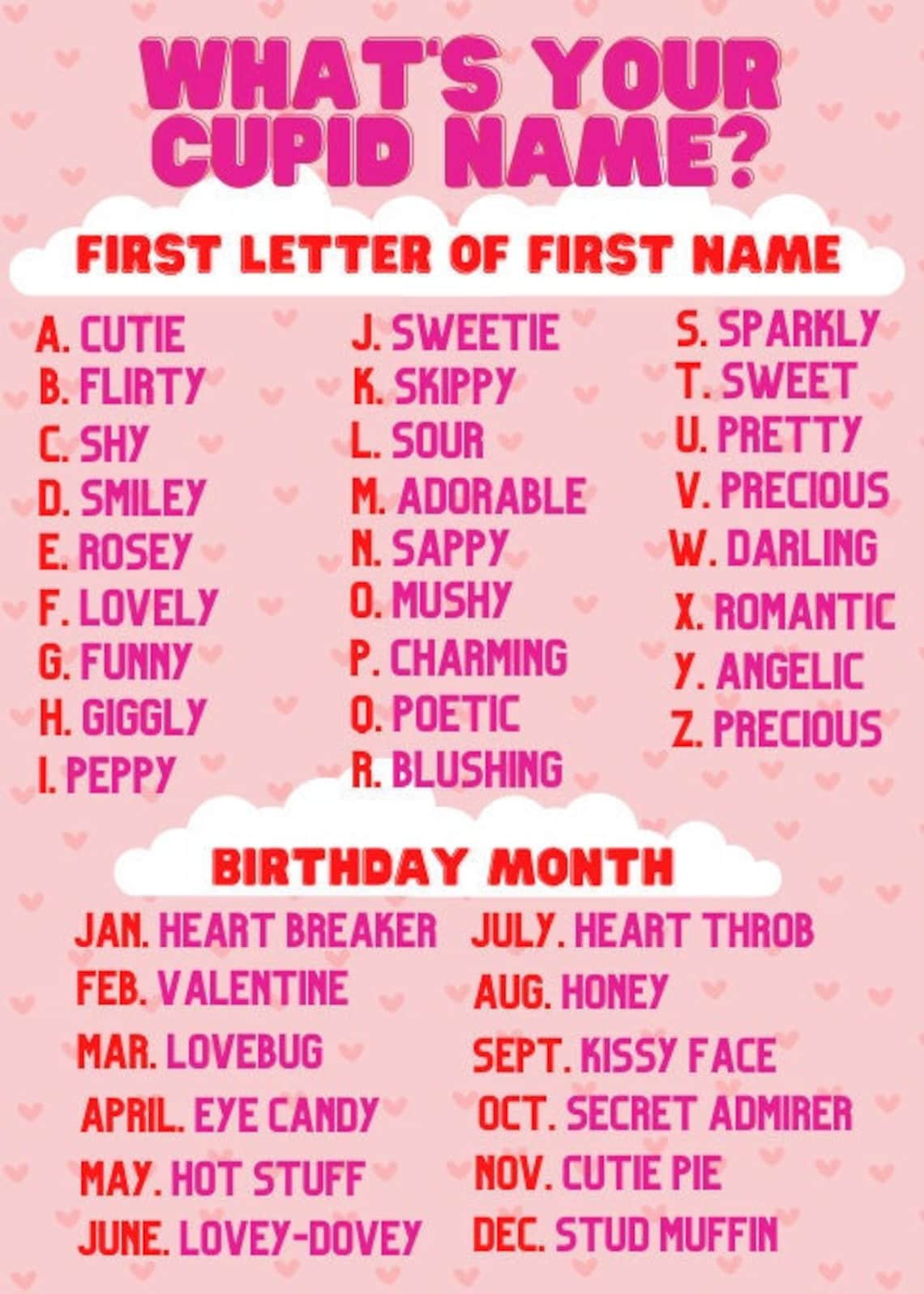 What’s Your Cupid Name + Name Tags **download and Print** - Etsy
