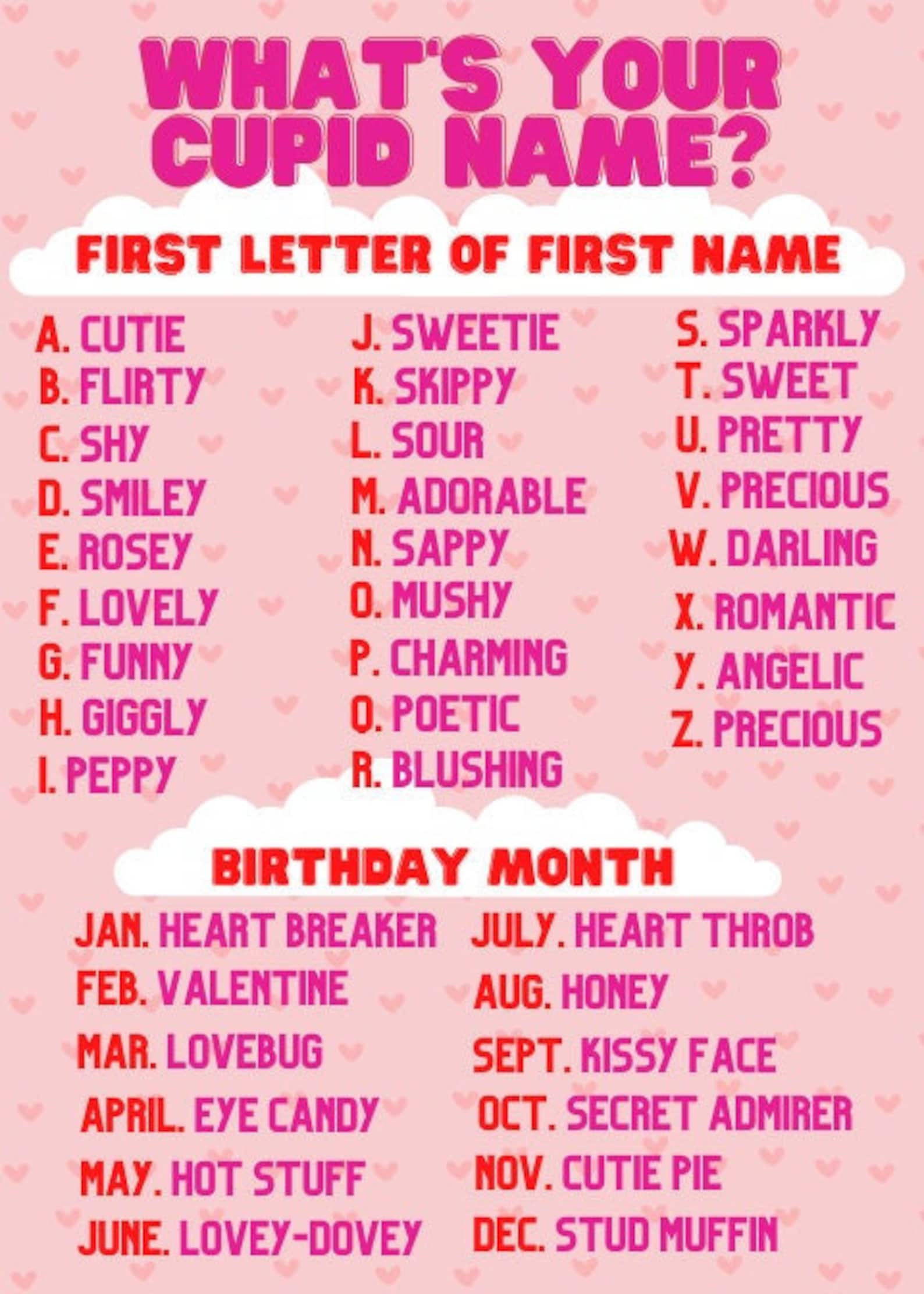 What’s Your Cupid Name + Name Tags **download and Print** - Etsy