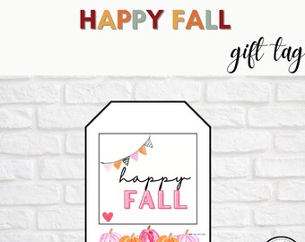 Printable Fall Gift Tag | Happy Fall Plaid & Pumpkins Gift Tag for ...