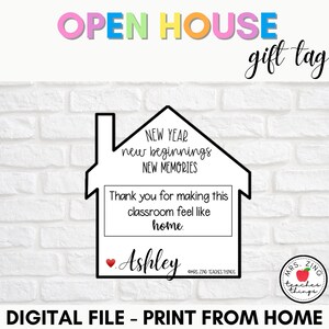 Printable Open House Gift Tag | Back to School Gift Tag for Teachers - Etsy