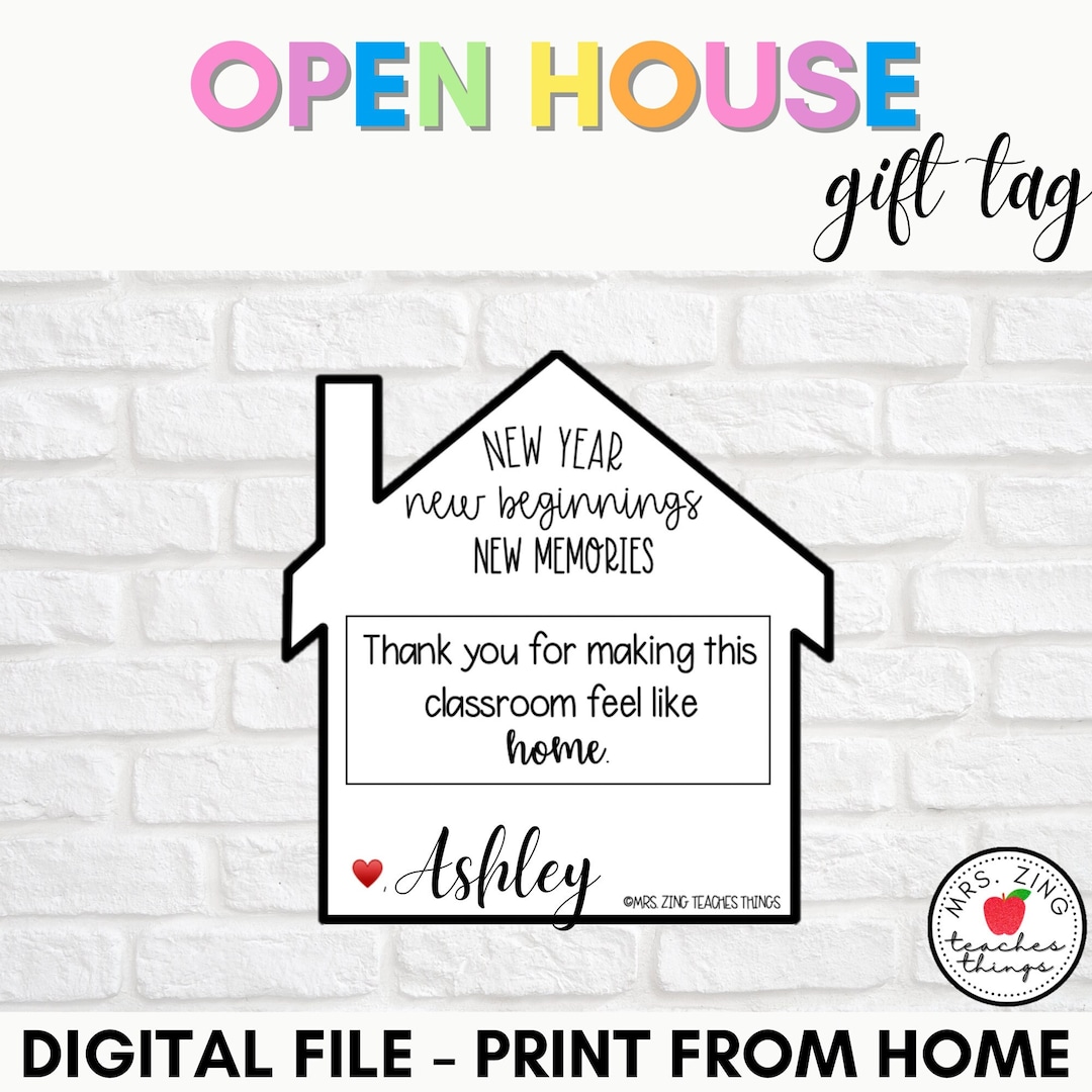 Printable Open House Gift Tag | Back to School Gift Tag for Teachers - Etsy
