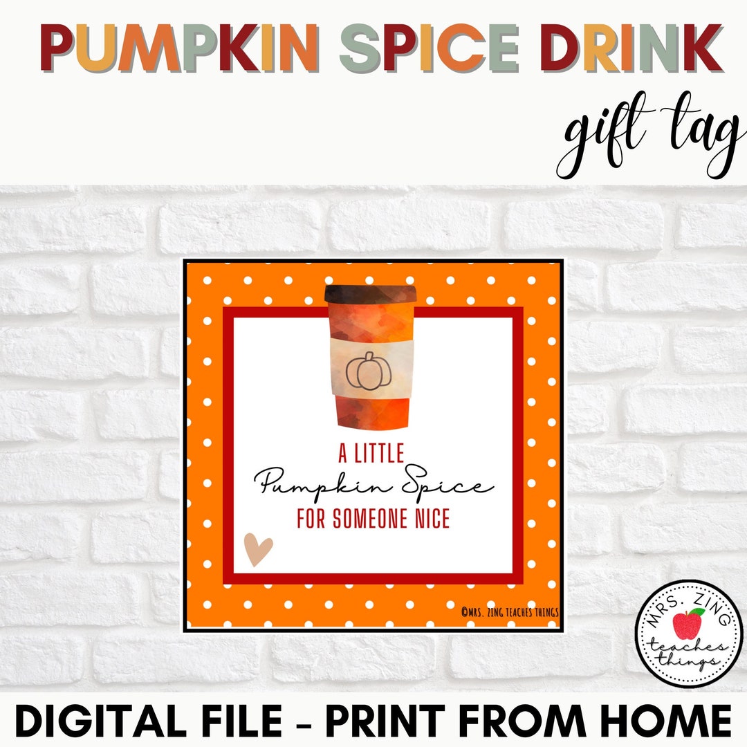 Printable Fall Teacher Gift Tag | Coffee Gift Tag | Pumpkin Spice Gift ...