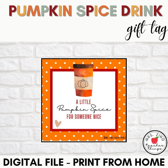 Printable Fall Teacher Gift Tag Coffee Gift Tag Pumpkin - Etsy
