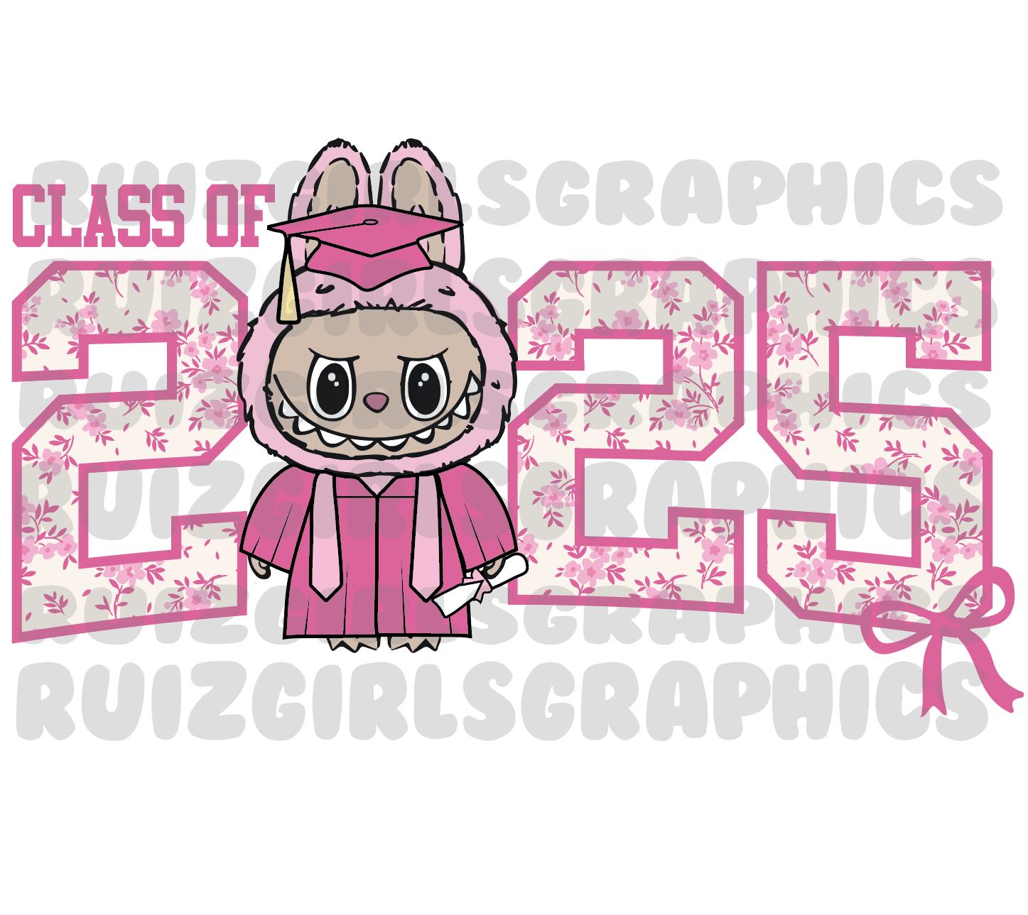 Labubu Graduation Coquette Png for Shirts Mugs Bags - Digital Instant ...