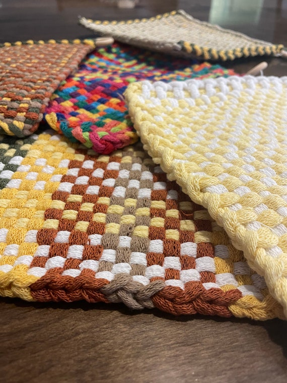 Hand Woven Extra Large Cotton Potholder Trivet Hot Pad - Etsy