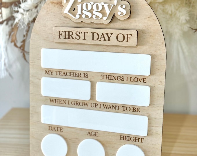 Personalised First Day Board, Customisable First Day Board, Kids First ...