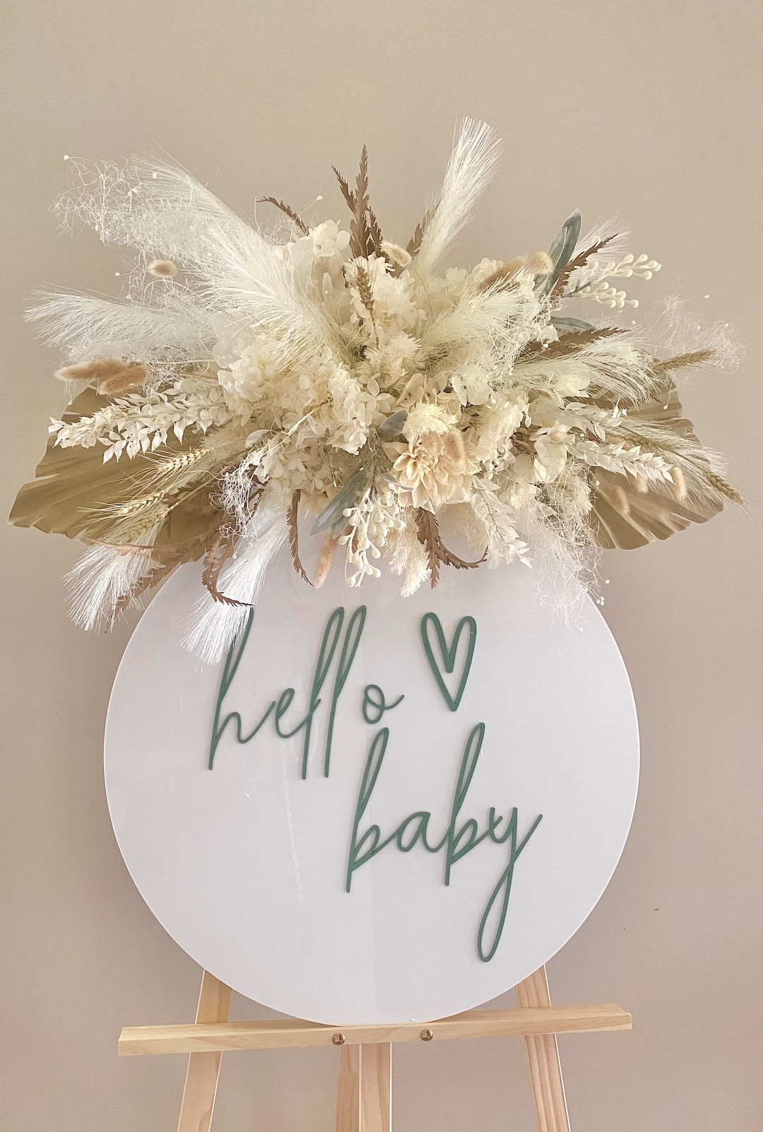 Round Baby Shower Sign Hello Baby Sign - Etsy