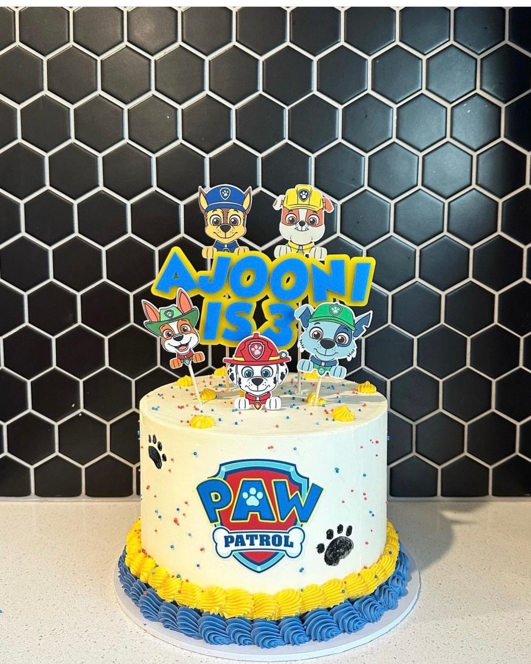 Kids Cake Topper | Personalised Cake Topper | Kids Name and Age Topper ...