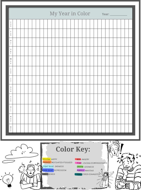 Digital Mood Tracker My Year in Color Digital Download - Etsy