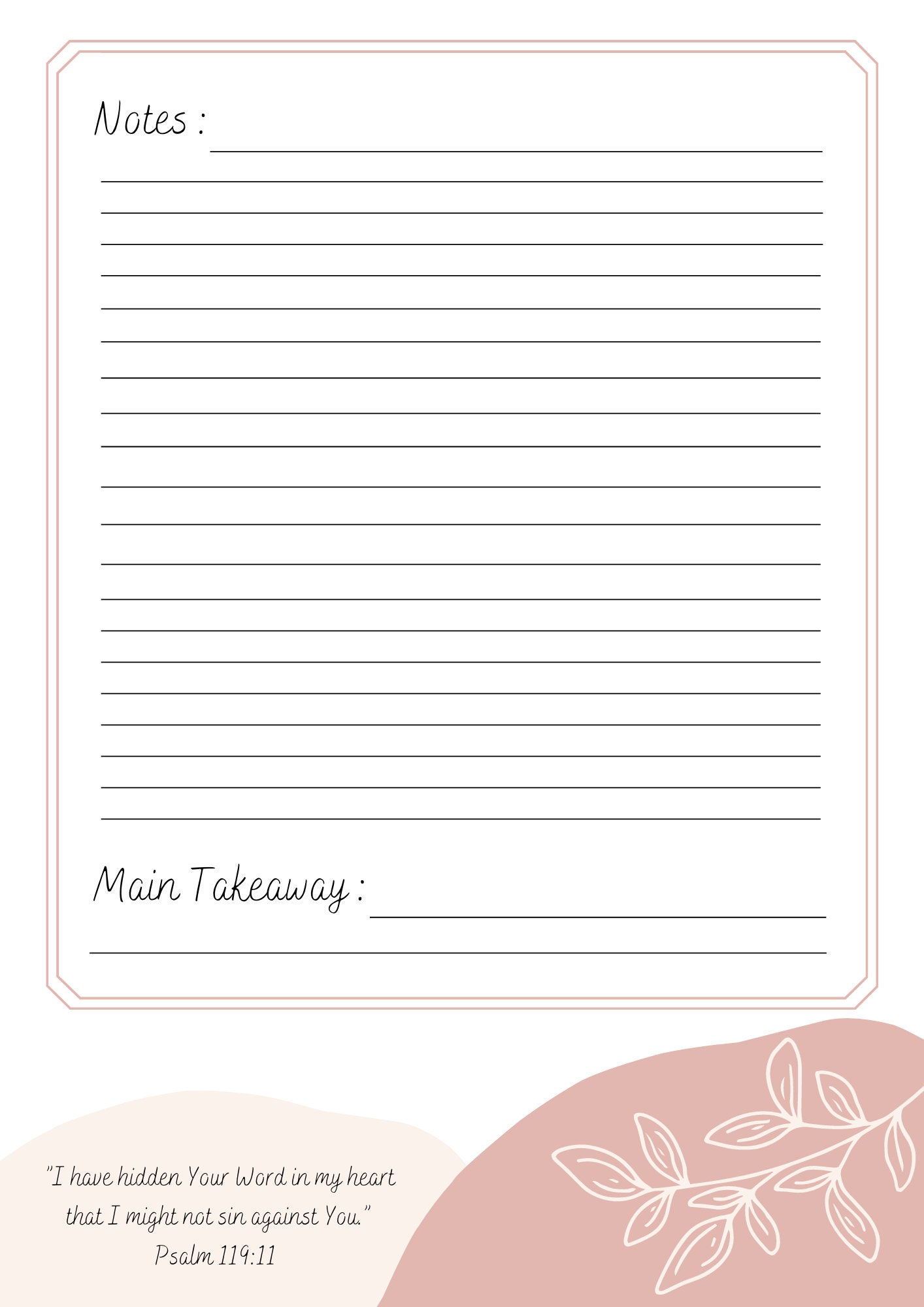 Sermon Notes, Sermon Notes Template, Digital Print, Pdf Png - Etsy