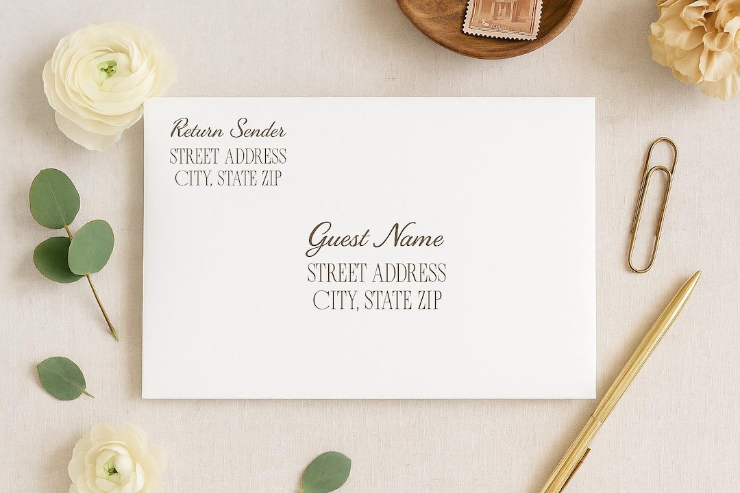 Wedding Envelope Address Template | DIY Canva Printable | 5.25x7.25 ...