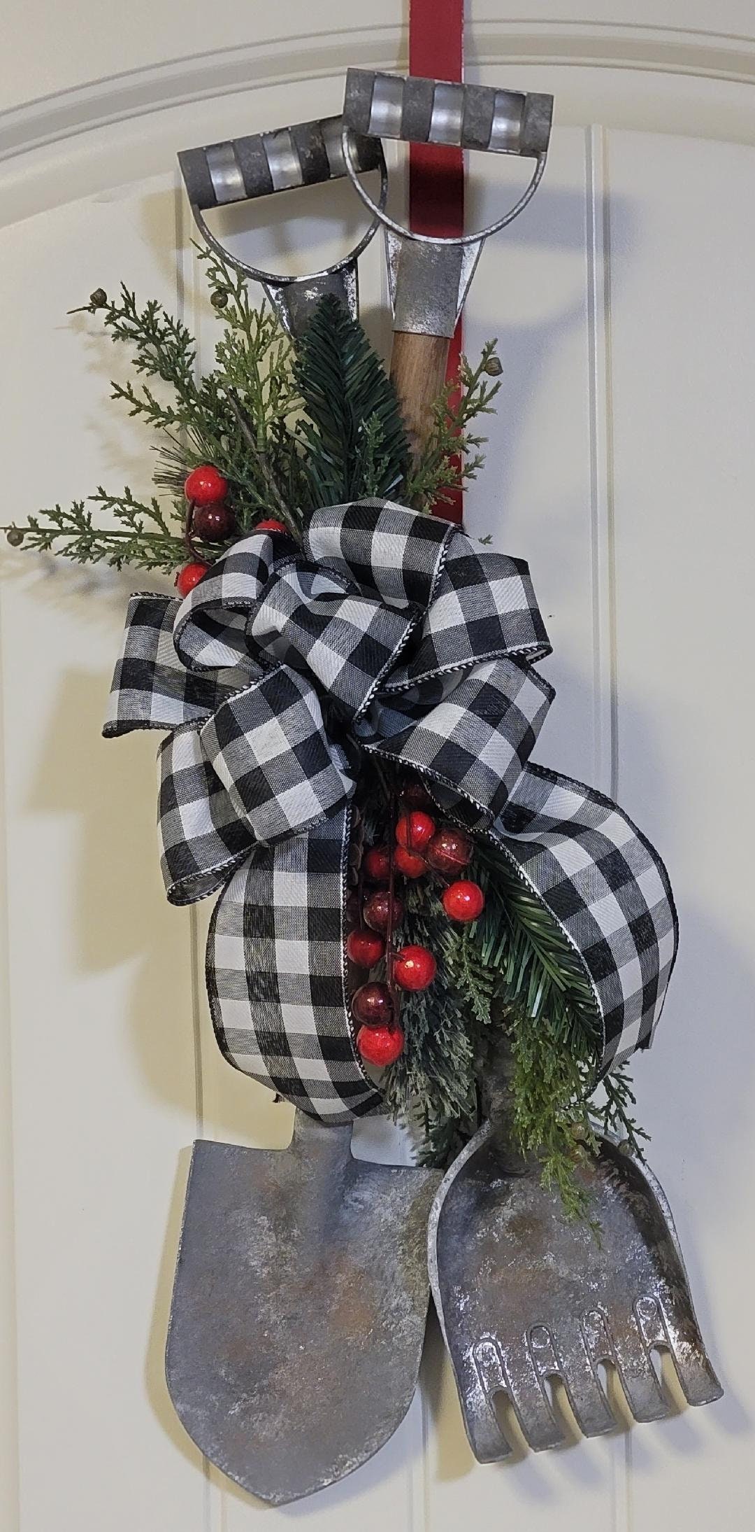 Christmas Shovel and Rake, Christmas Decor, Farmhouse Decor, Rustic ...