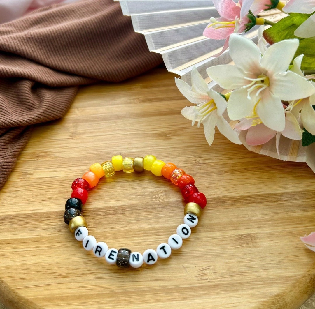 Fire Nation ATLA Beaded Bracelet - Etsy