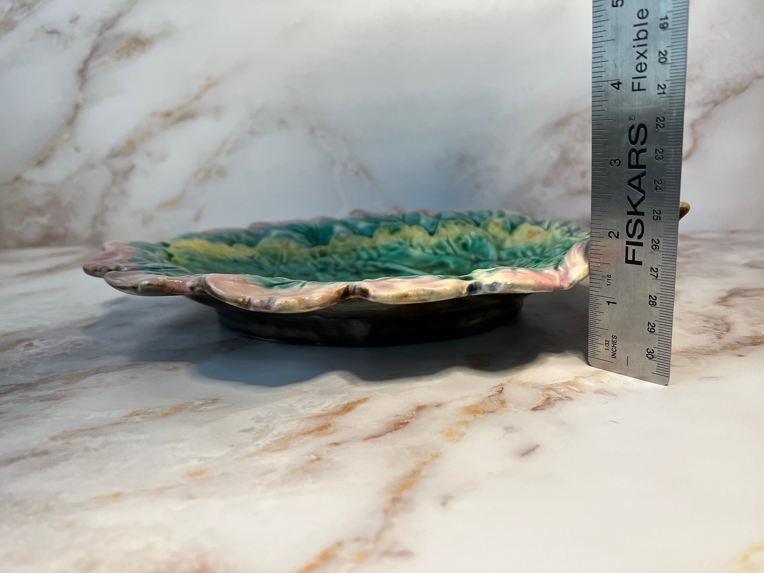 Etruscan Majolica 12 Inch Ceramic Figural Leaf Plate - Etsy