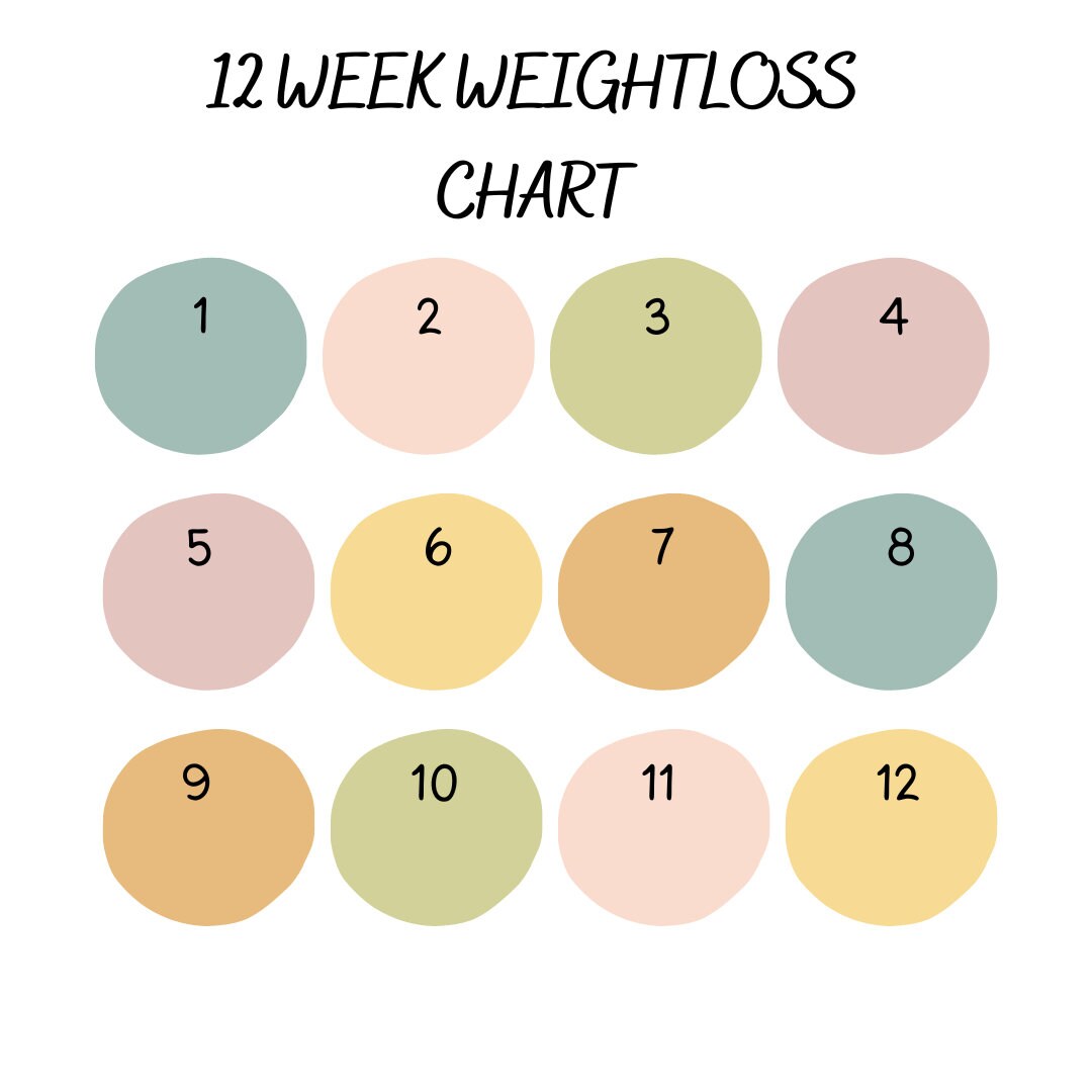 12 Week Weightloss Transformation Weight in Chart - Etsy