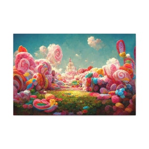 Candy Land Painting - Art Print, Canvas Art, Candy Land Art, Colorful ...