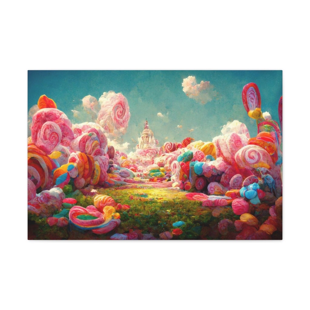 Candy Land Painting - Art Print, Canvas Art, Candy Land Art, Colorful ...