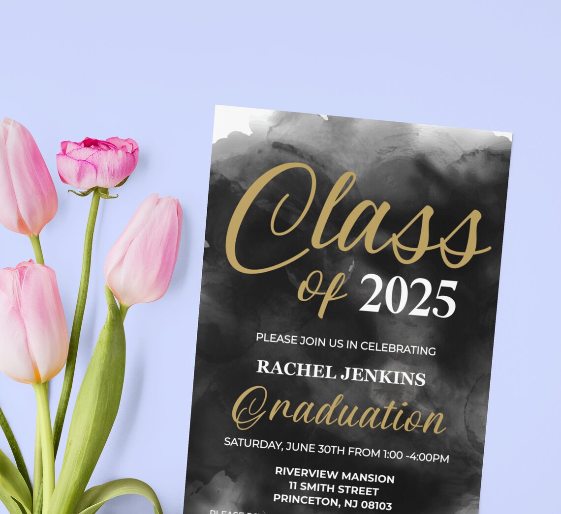 Class of 2025 Graduation Invitation Template, Printable Graduation ...