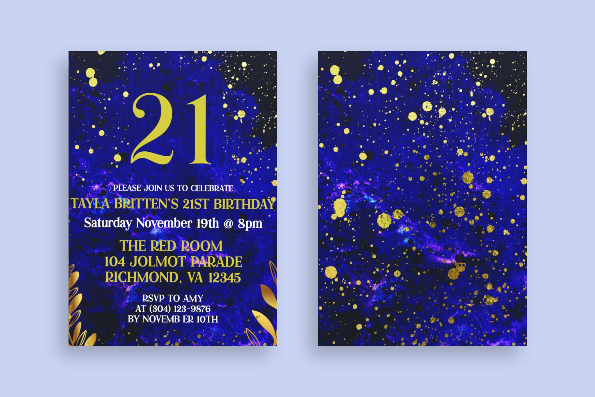 21st Birthday Invitation Template, Printable Birthday Invite, Editable ...