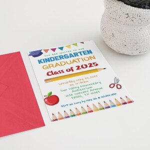 Kindergarten Graduation Invitation Template, Printable Graduation Party ...