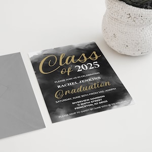 Class of 2025 Graduation Invitation Template, Printable Graduation ...
