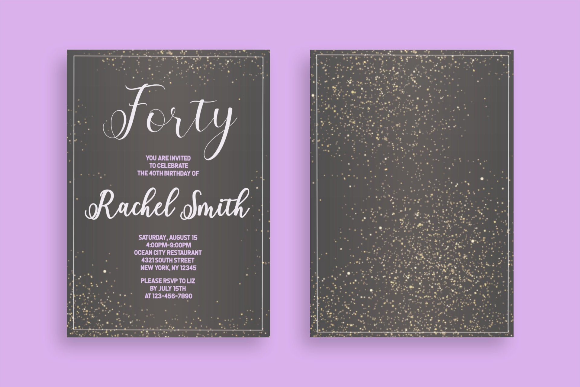 40th Birthday Party Invitation Template, Printable Party Invite ...