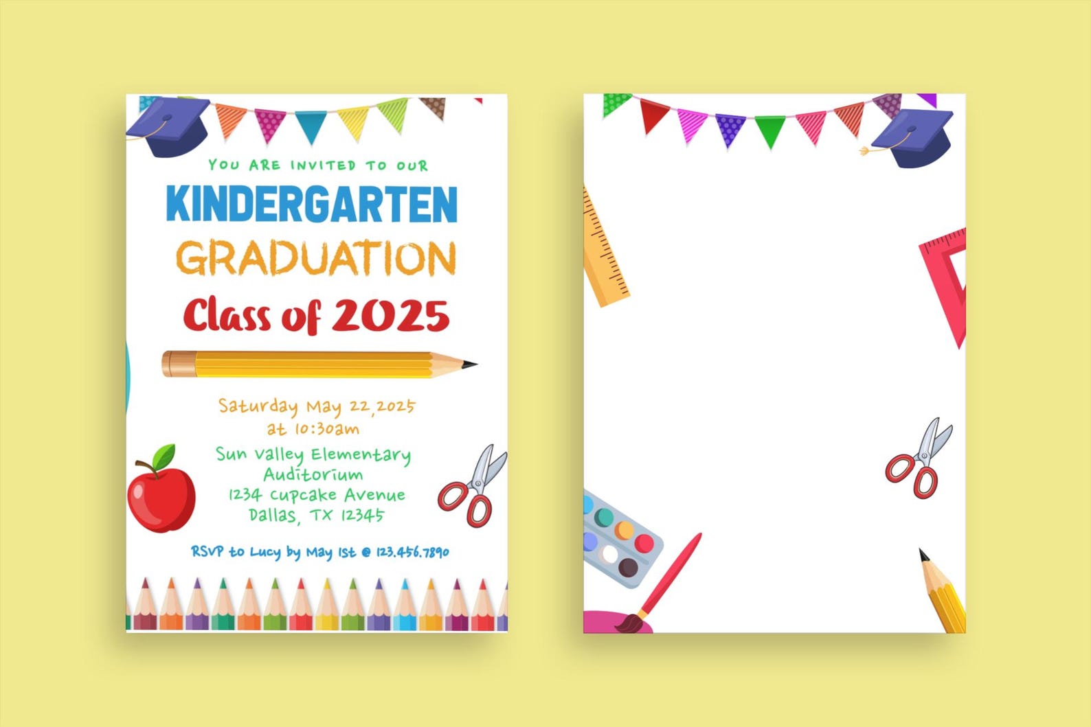 Kindergarten Graduation Invitation Template, Printable Graduation Party ...