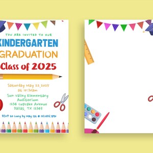 Kindergarten Graduation Invitation Template, Printable Graduation Party ...
