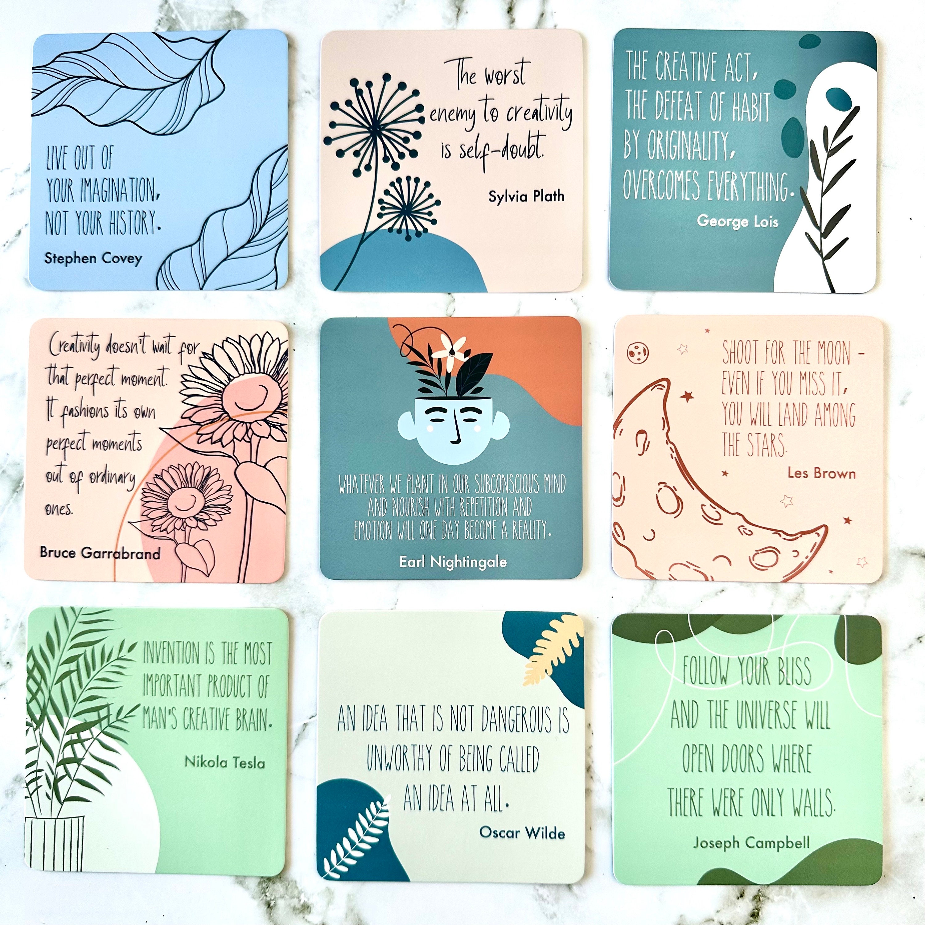 Inspirational Creativity Quote Cards, Creative Cultivation Deck - Etsy