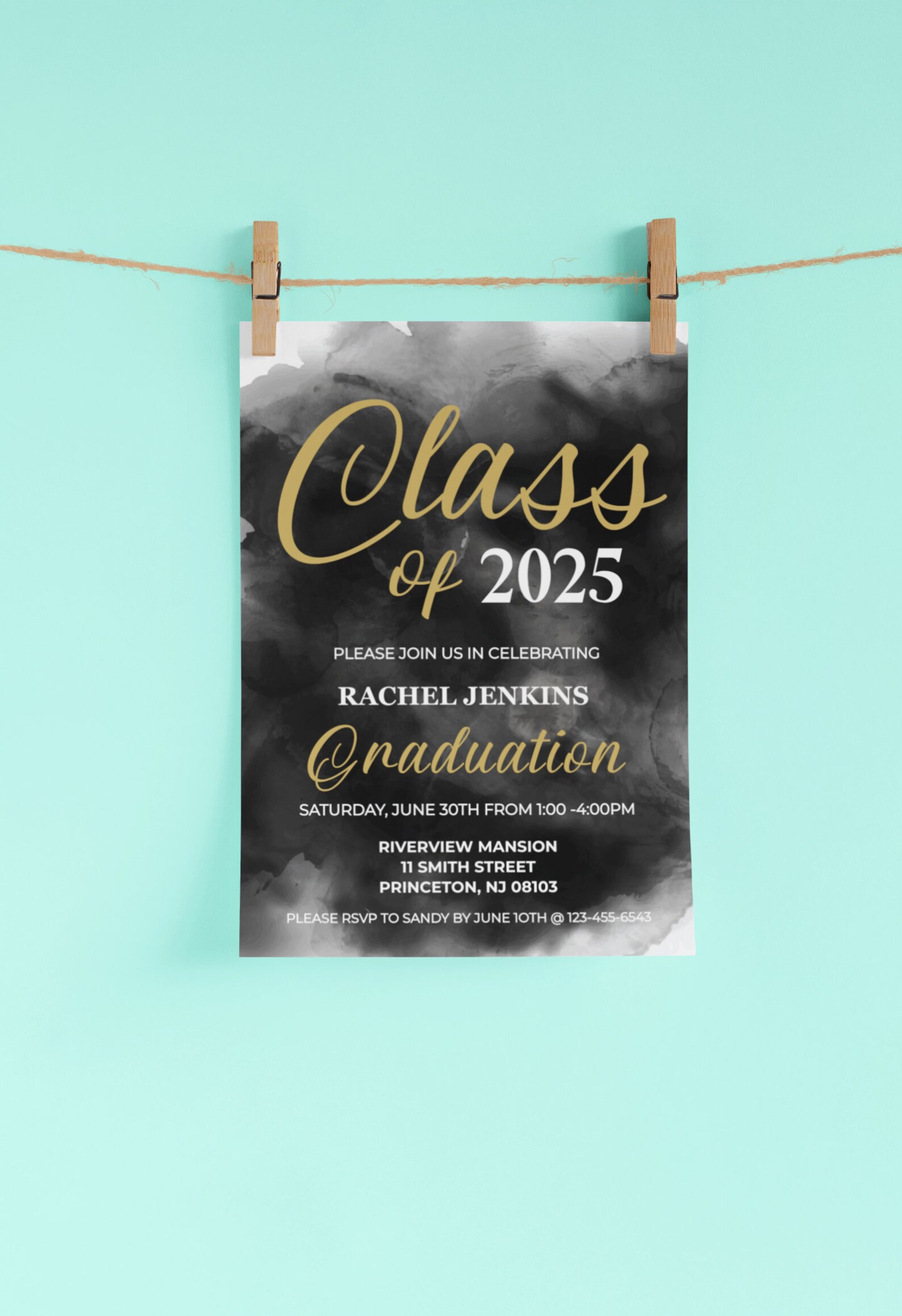 Class of 2025 Graduation Invitation Template, Printable Graduation ...
