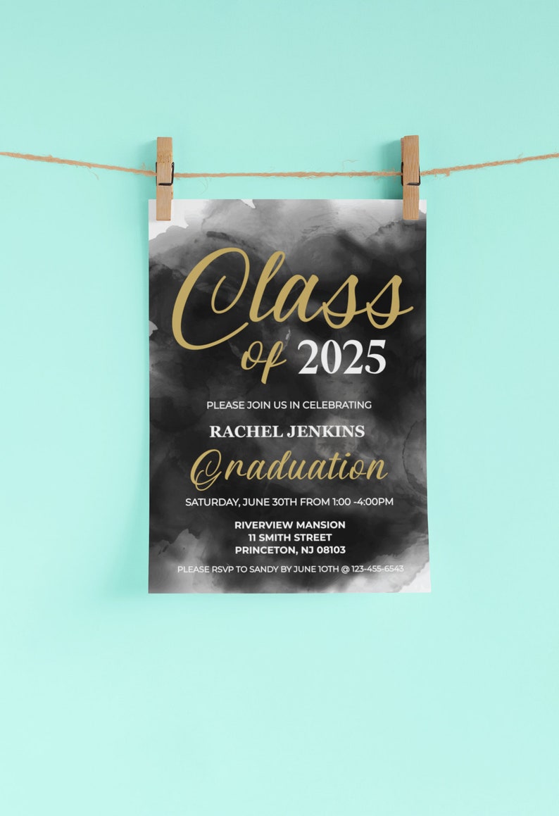 Class of 2025 Graduation Invitation Template, Printable Graduation ...
