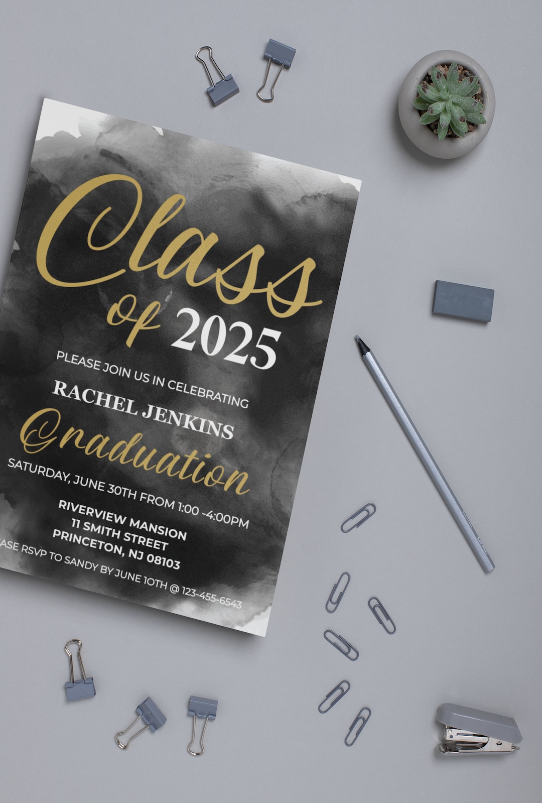 Class of 2025 Graduation Invitation Template, Printable Graduation ...