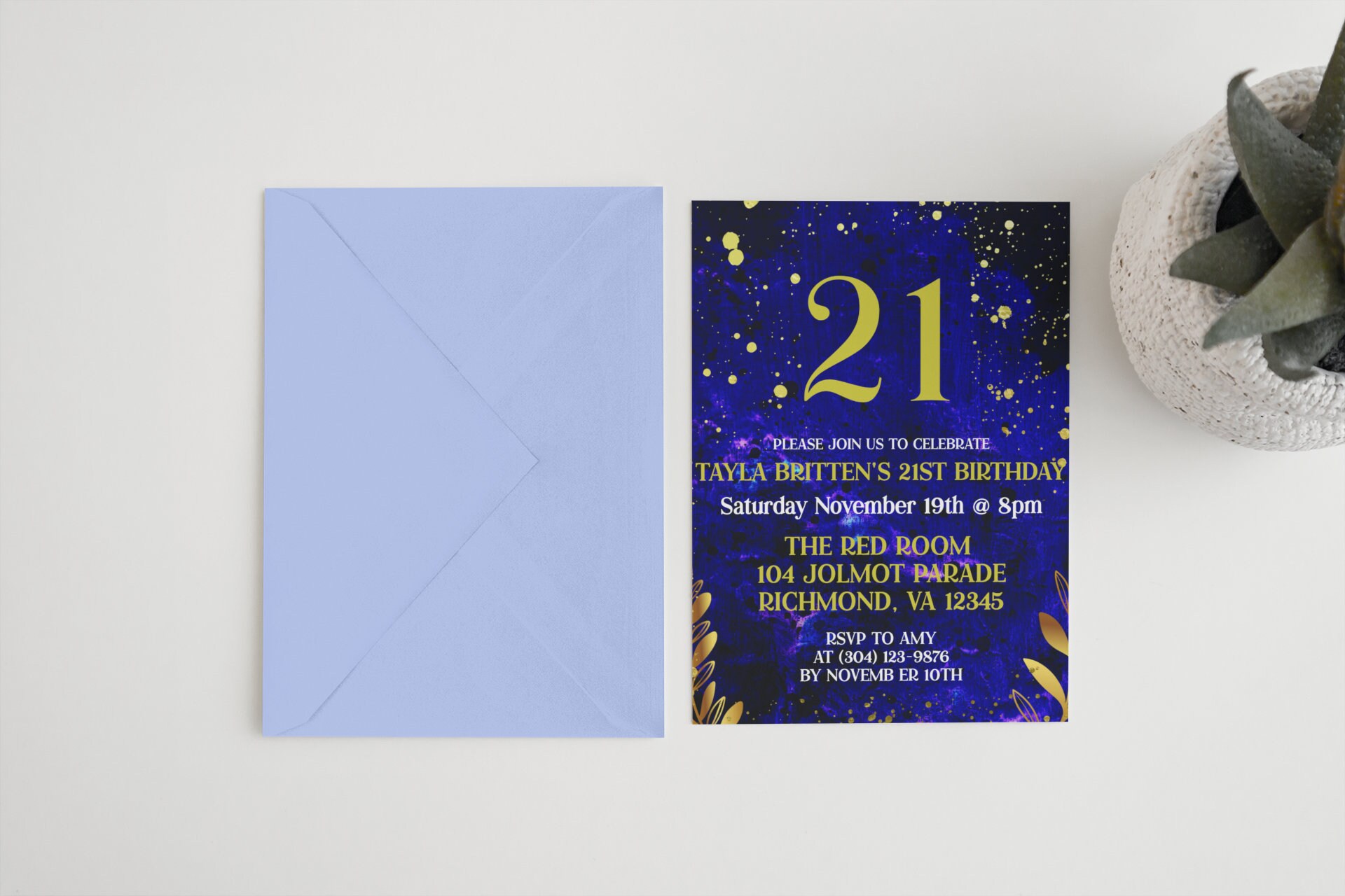 21st Birthday Invitation Template, Printable Birthday Invite, Editable ...