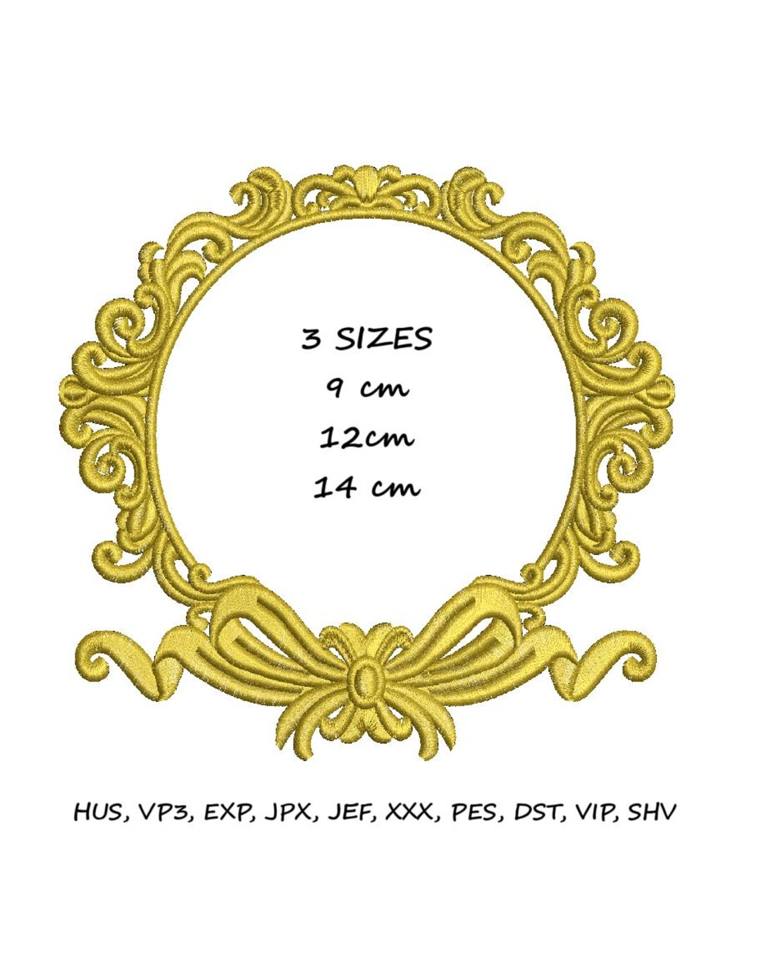 Classic Blank Monogram Machine Embroidery Design - 3 Sizes Royal Fancy ...