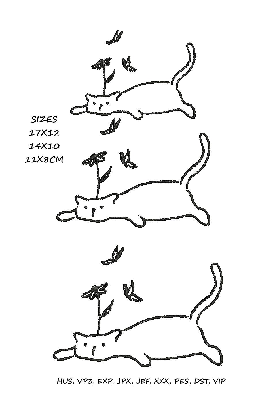 Cats Machine Embroidery Design, Lovely Cat Embroidery (instant Download ...